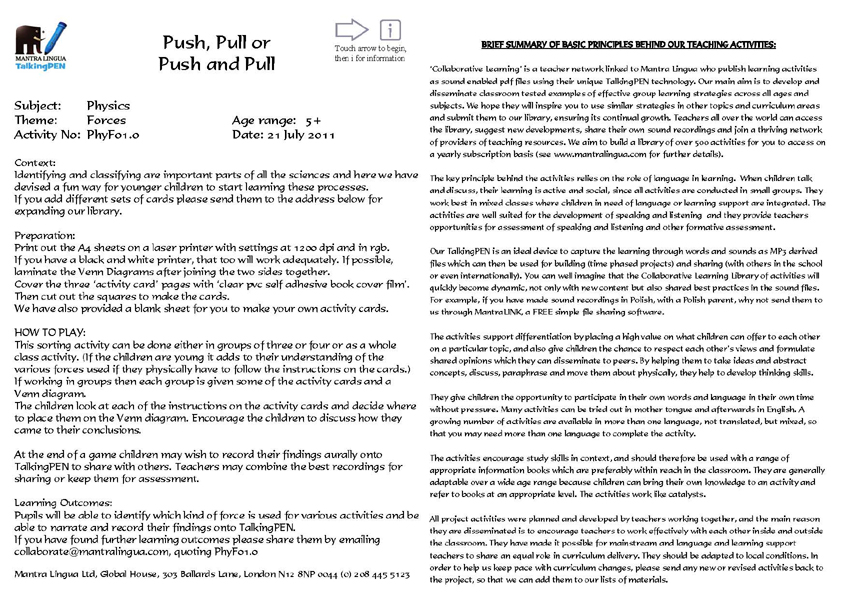 Collaborative Learning : Physics Activities | TalkingPEN UK